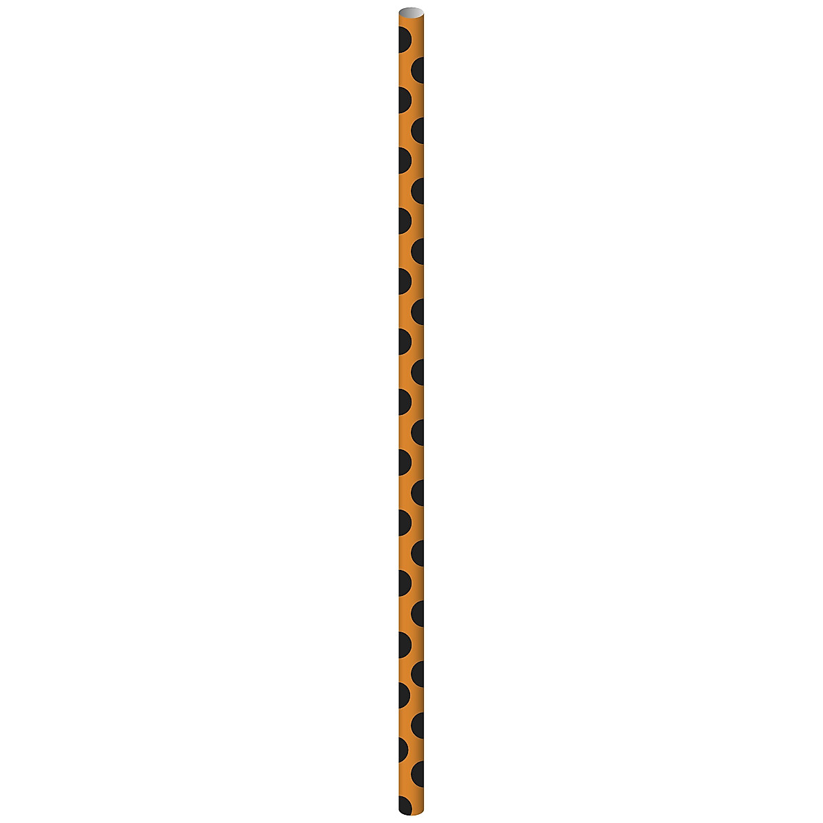 Orange & Black Polka Dot Halloween Paper Straws, 10ct