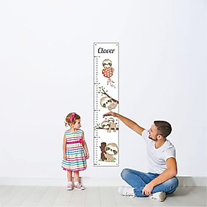 Personalized Kids Canvas Growth Chart, Height Chart, Growth Chart Banner, Sloth Theme