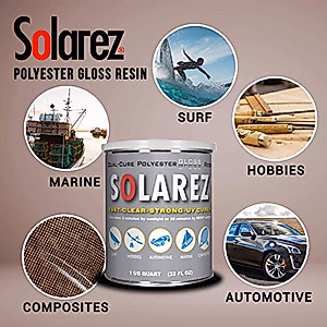 SOLAREZ UV Cure Polyester Gloss Resin (4 oz), Original Formula for Custom Woodworking or Sanding, Pool Cues, Guitar Making, Counter Tops, Bar Tops, Wood Tables ~ Made in the USA