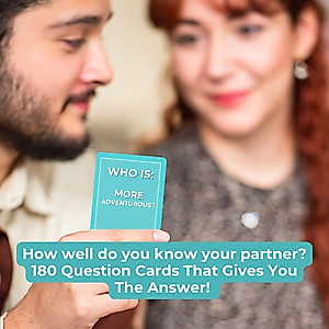 The Couples Company LLC | Who Is? Card Game | 180 Unique Cards | Perfect for Date Night & Parties | Prove Who Knows Who Best | Made for 2-12 Players