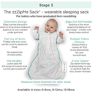 Amazing Baby Microfleece Sleeping Sack, Wearable Blanket with 2-Way Zipper, Use After Swaddle Transition, Playful Dots, SeaCrystal, Large 12-18 Month