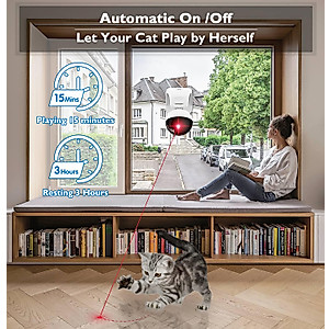 Goopow Interactive Laser Pointer Cat Toys for Indoor Cats,Cat Laser Toy Automatic for Bored Indoor Adult Cats/Kittens/Dogs,USB Rechargeable,3 Speed Modes(Gray)