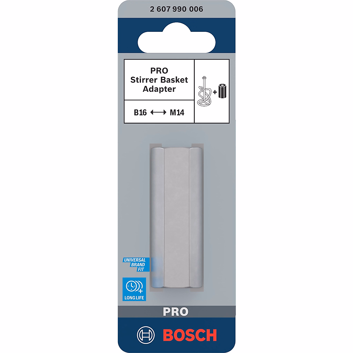 Bosch Professional 2607990006 Adapter for Stirrer Basket, Silver