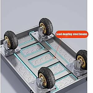 Generic Heavy Duty Hand Truck Foldable Hand Truck Flatbed Trolley Thicken Steel Material Dolly Cart for Warehouse Use,Can Hold 1300 Lbs (Black)