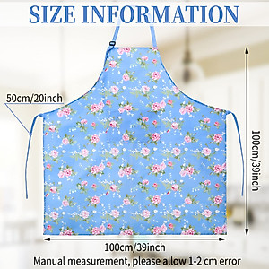 Janmercy 3 Pieces Plus Size Aprons for Women with Pockets Floral Apron Adjustable Cooking Aprons for Kitchen Cooking Baking Household Cleaning Gardening Supplies