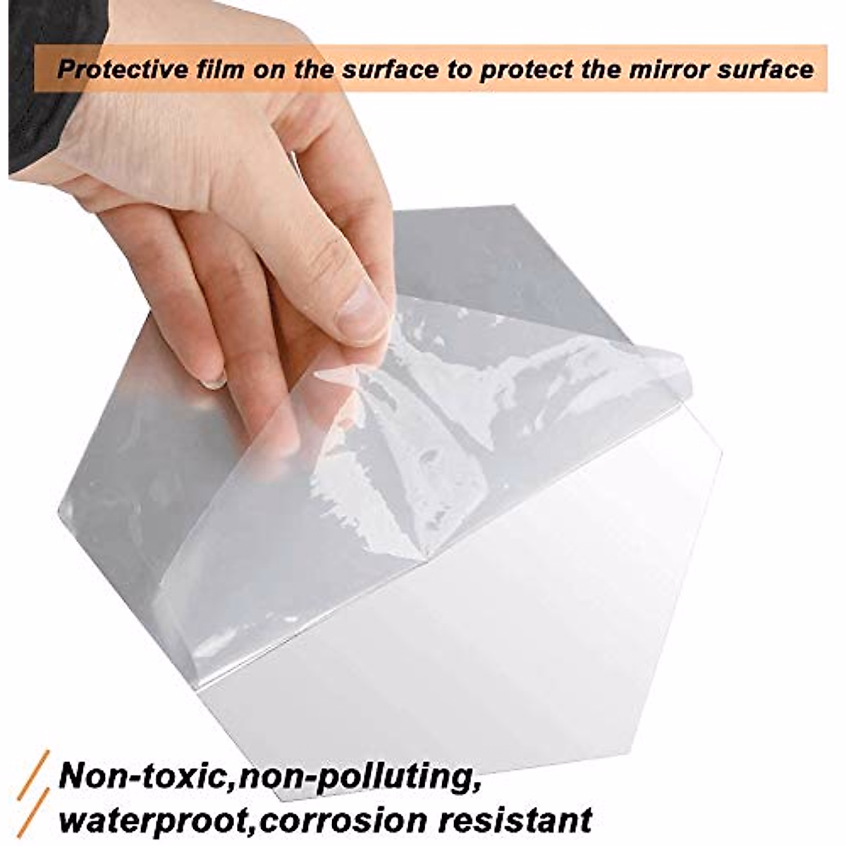 KimDaro Mirror Wall Stickers Non Glass Mirror Plastic Mirror 3D Hexagon Acrylic Mirror Wall Decor Self Adhesive Tiles (15 PCS)