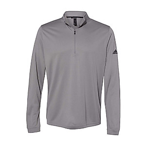 Adidas Mens Lightweight Quarter-Zip Pullover (A401) - Grey Three, Large
