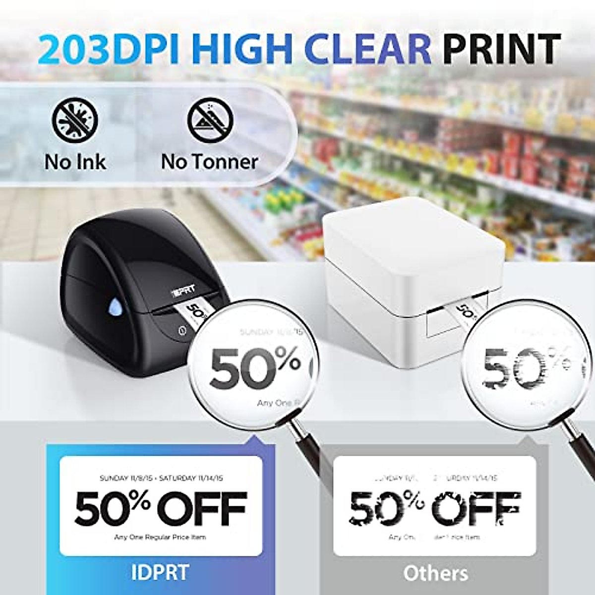 iDPRT Label Printer - SP310 Direct Thermal Label Maker, Desktop Label Printer for Home, Office & Small Business, 1" to 3.35" Label Width for Barcode, Addresses, Mailing, Support Windows, Mac & Linux