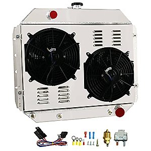 CoolingMaster 4 ROW Radiator+Shroud Fan+Relay Compatible with 1966-1979 Ford F100 F150 F250 F350