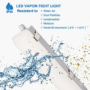 DAKASON 8FT LED Vapor Tight Light 120-100-80W tunable, 15600lm LED Vapor Proof Lighting Fixture IP66 100-277V, LED Outdoor Shop Light Waterproof for Parking Garage Car Wash Warehouse 2-Pack