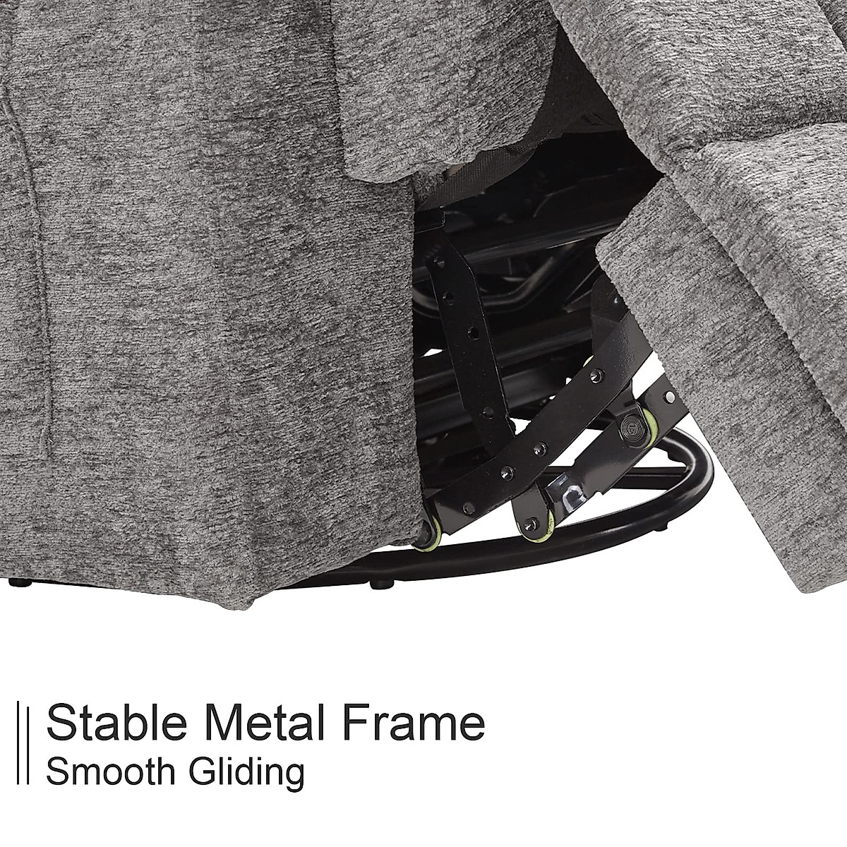 Dreamsir Oversized Rocker Recliner Chair for Adults, Ergonomic Glider 360 Degree Swivel Chair, Overstuffed Manual Rocking Recliner for Living Room, Theater Seating Single Sofa Chair, Grey