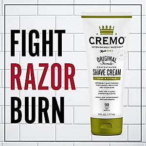 Cremo Barber Grade Sage & Citrus Shave Cream, Astonishingly Superior Ultra-Slick Shaving Cream Fights Nicks, Cuts and Razor Burn, 6 Fl Oz (2 Pack)