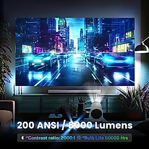 C Cosycost Mini Projector,Auto Keystone Correction Portable Projector 200 ANSI 4K Smart Projector with WiFi 6 BT 5.0 Screen Adjustment,180 Degree Flip,Built-in Android OS 11.0 Home Theater Projector