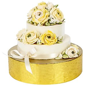 J JACKCUBE DESIGN Gold Round Cake Stand, Cupcake Display Supplies Tray Plate Holder for Decorative Party, Weddings, Birthdays, Tea Parties, Celebrations (12inch / Gold) - :MK197AG (12inch / Gold)