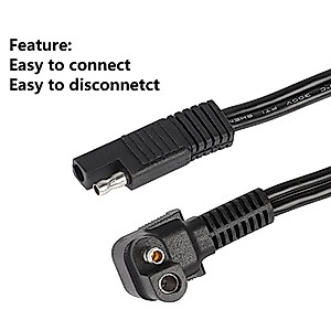 CERRXIAN Right Angle SAE Extension Cable, 0.9m 90 Degree 12AWG SAE SAE to SAE Quick Disconnect Wire Harness with SAE Connector for Solar Panel,Motorcycle, Cars, RV(Black)