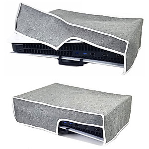 UCARE Dust Cover Compatible with Sony PS5 Console, Waterproof Dustproof Protector Storage Covers Replacement for PlayStation 5 Console Digital & Disk Version (Grey-A)