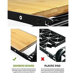 AZBESTPRO Bamboo Garden Kneeler and Seat Heavy Duty, Upgrade Gardening Bench and 2-inch Thick Kneeling Pad 1 Larger Tool Bags, Gardening Gift for Women Men, for Gardeners