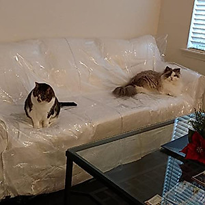 Abrotain Plastic Sofa Couch Cover 8'x11'6" Lawn Patio Furniture Cover , 3-Seater Outdoor Sofa Cover , Prevent Wind Rain and Snow Protector Cover with Rope for Outdoor Indoor Against CAT/Dog Clawing