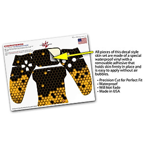 WraptorSkinz Skin Wrap compatible with Sony PS5 DualSense Controller HEX Yellow (CONTROLLER NOT INCLUDED)