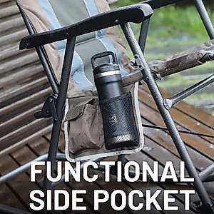 TIMBER RIDGE Foldable Padded Rocking Chair Set of 2 for Outdoor, High Back and Heavy Duty, Portable for Camping, Patio, Lawn, Garden, Yard or Balcony, Supports 300lbs, Brown