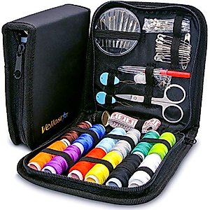 VelloStar Small Sewing Kit for Adults – Easy to Use Needle and Thread Kit with Sewing Supplies and Accessories, Basic Travel Sewing Kit Mini for Emergency Repairs, Hand Sewing Kits for Beginners