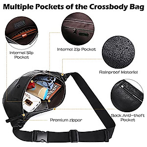 Eslcorri Everywhere Belt Bag for Women Men - Fashionable Crossbody Bags Vegan Leather Fanny Pack Unisex Chest Bum Waist Packs Casual Shoulder Sling Purse for Travel Camping Hiking Running