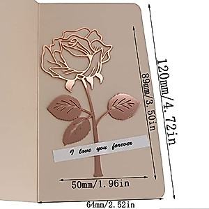 YYANGZ 2PCS Rose Bookmark Metal Bookmark Metal Rose Bookmark Delicate Metal Bookmark, Gold/Rose Gold