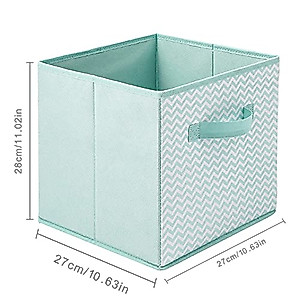 Debbu Basics Fabric Clothing Storage Bins - 10.6" x 10.6" x 11" - Collapsible Storage Cubes Organizer with Handles, Linen Foldable Storage Baskets Cloth Box Containers, Closet Organizers