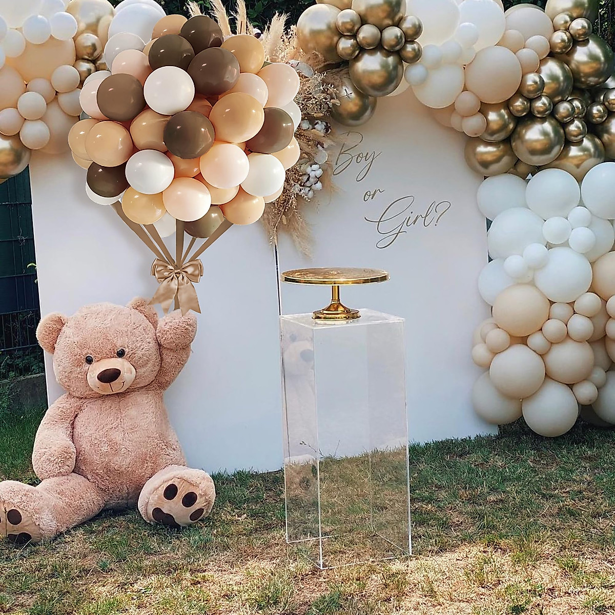 80 PCS Party Balloons Kit Latex 10 inch Brown Khaki Cream Balloons for Birthday Wedding Party Valentine's Day Decorations Baby Shower Bear Party Supplies (Style 5)