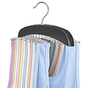 Resovo Upgrade Tank Top Hanger Closet Storage and Organizer for Closet Tank Top Organizer Space Saving 24 Metal Hooks Closet Organizer and Storage for Tank Top, Cami, Tie etc.