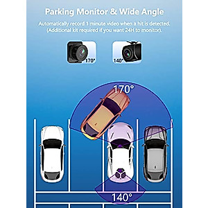 Dash Cam Front and Rear, Mini Dash Cam 1080P Full HD with 32GB SD Card, 2.45 inch IPS Screen, 2 Mounting Ways, Night Vision, WDR, Accident Lock, Loop Recording, Parking Monitor, Motion Detection