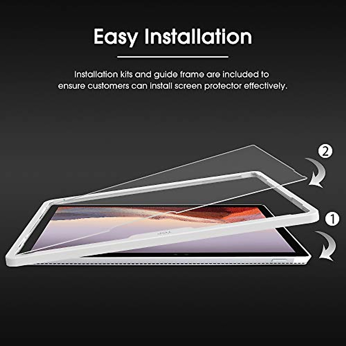 OMOTON Screen Protector Compatible with Surface Pro 7 Plus/Surface Pro 7/Surface Pro 6/ Surface Pro 5/Surface Pro 4 - [Tempered Glass] [High Responsivity] [Scratch Resistant] [High Definition]