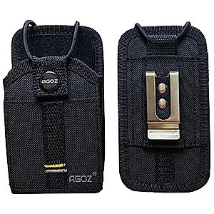 Agoz Radio Holster Case For Arcshell AR-5,AR-6, BaoFeng UV-5R,Midland GXT1000VP4, Unication G4 G5,Retevis RT22 RT22S Two Way Radio Walkie Talkie Pouch Holder,Duty Belt Metal Clip Loop,Card Slot (Snap)