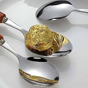 Aimilan 24 Piece wood Silverware Set for 4, 18/10 Stainless Steel Wooden Handle Flatware Cutlery Set for Home Kitchen Restaurant, Mirror Finish, Dishwasher Safe (24-Piece for 4)