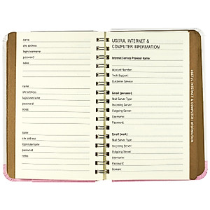 Tree of Hearts Internet Address & Password Logbook (removable cover band for security)