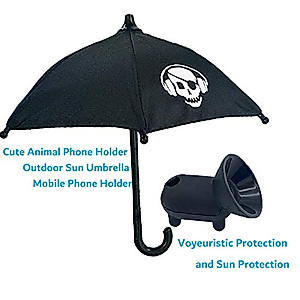 Phone Umbrella for Sun, Cell Phone Umbrella Sun Shade, Umbrella for Phone with Universal Adjustable Piggy Suction Cup Stand, Sun Shade for Phone, iPad, iPhone, Kindle Blocking Glare Anti-Reflection