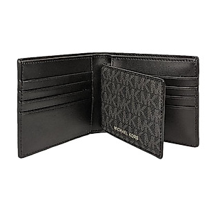 Michael Kors Men's Cooper Billfold with Passcase Wallet (Black PVC)