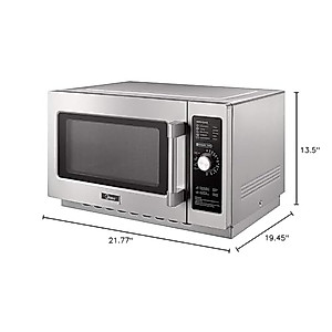 Midea Equipment 1034N0A Countertop Commercial Microwave Oven with Dial, 1000W, Stainless Steel, 1.2 CuFt