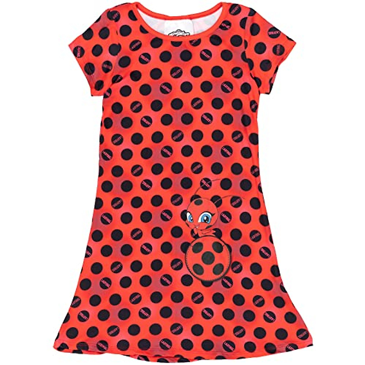 Miraculous Ladybug Little Girls 2 Pack Short Sleeve Dresses Black 6-6X