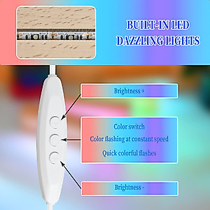 EATAKWARD 4 Pcs 5.9" Wood Rectangle Light Display Pedestal, Wooden LED Display Base Dimmable Colorful Lights Lamp Stand with USB Cable for Acrylic, Crystal, Night Light, Glass Resin Art