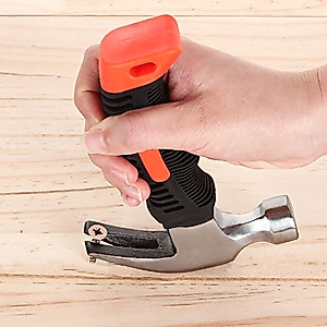 LISHINE 8 Oz Stubby Claw Hammer, 4 Pack Small Claw Hammer with Mini Handle, Nail Hammer Tools, Small Hammer for Household Work and Outdoor Camping