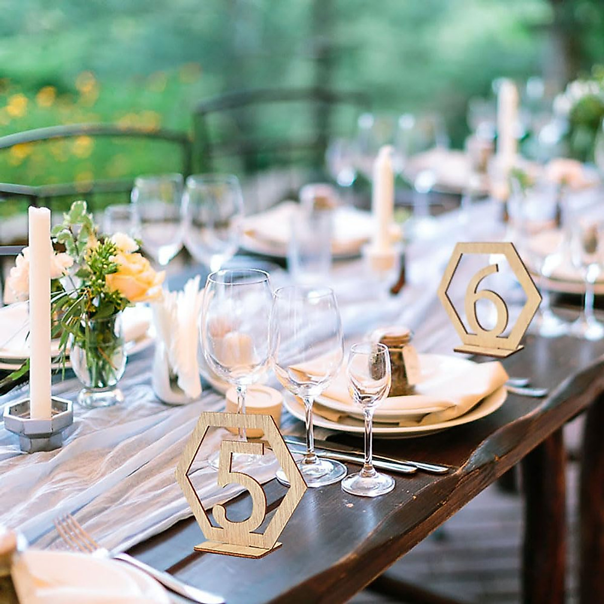 WenffbBou 30 Pieces Wood Table Numbers, 1-30 Wedding Reception Stands Numbers with Base Holder Rustic Wedding Centerpieces for Tables Number Wooden Sign for Banquet Restaurant Party Decor