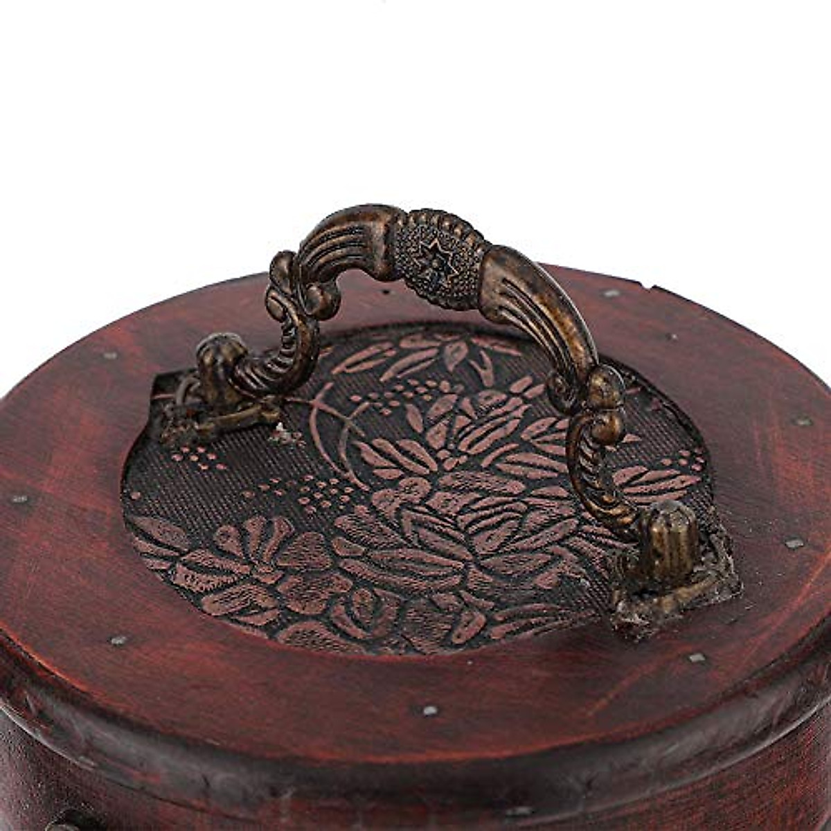 Red Wine Gift Storage Box 34cm Single Bottles Wooden Retro Decorative Carrying Case Round Barrel With Handle for Birthday Party Wedding Anniversary Celebrations