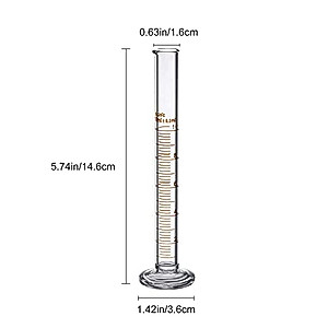 Glass Graduated Cylinder Set Thick Measuring Cylinders 10 ml with Brush (2Pcs)