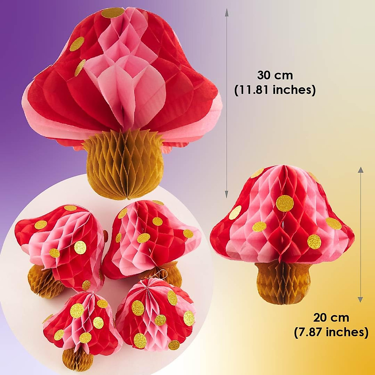 Mushroom classroom decor, Mushroom Party Decorations, Mushroom Birthday Decorations, Fairy garden alice in wonderland decor, Forest theme garland, Fairytale centerpiece, paper hanging lantern smurfs