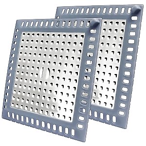 Seatery 2PCS Shower Drain Hair Catcher/Strainer/Cover/Filter/Trap, Bathroom Floor Drain, Stainless Steel and Silicone Drain Shield, Square