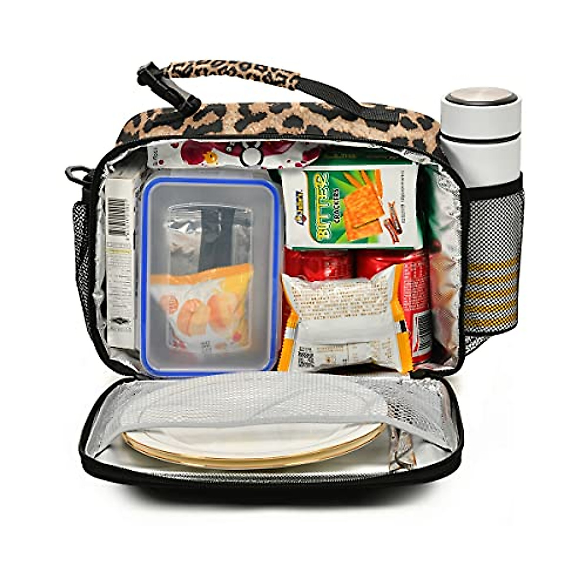 Lunch box Insulated Soft Lunch Bag Lunch Container Cheeteh Leopard Print for Office Work School Picnic Beach