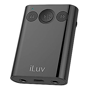 iLuv (i111BT) 2-Way Bluetooth Stereo Audio Receiver with Splitter Adapter; Features Dual Volume & Mute Control, Built-in Mic for Hands Free Calls and Supports Siri & Google Assistant Voice Command