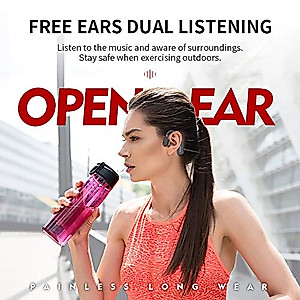 TOKANI Open Ear Wireless Sports Headphones, Bluetooth 5.0 Waterproof Sweatproof Headset with Mic for Sport Jogging Running Driving Cycling Hiking Indoor and Outdoor Use