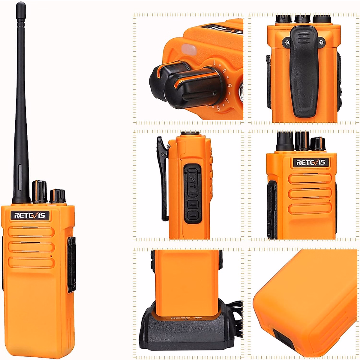 Retevis RT29 Walkie-Talkies Long Range for Adults, Strong Penetration Two Way Radios with 3200mAh Rechargeable, Professional 2 Way Radios Long Range for Hunting(3 Pack)